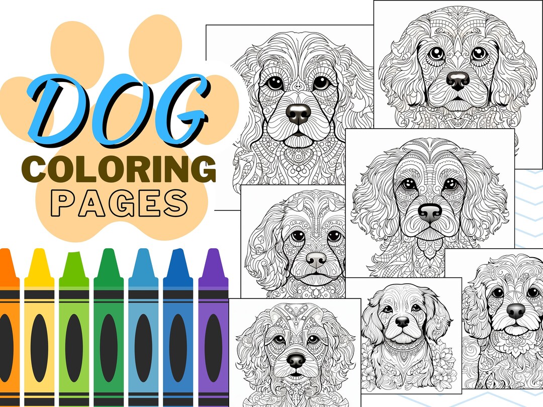 Dog Coloring Page Bundle of Unique Coloring Patterns, Dog Mom, Dog Fun ...