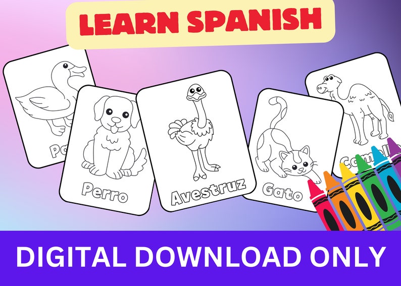 Kids Spanish Learning Activities, Coloring Learning Activities for ...