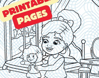 Black Girl Coloring Pages Cute African American Afro Girls, Activity ...