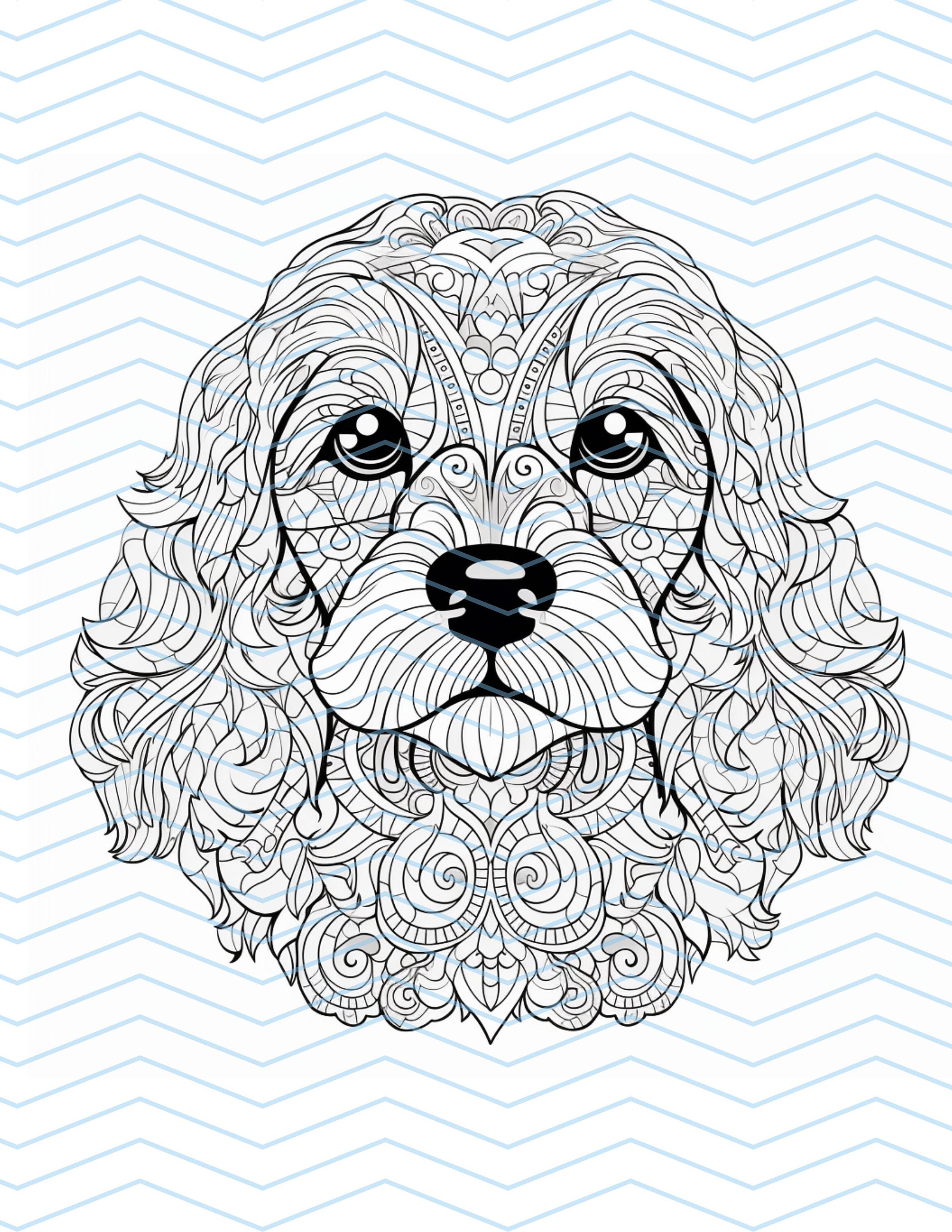Dog Coloring Page Bundle of Unique Coloring Patterns, Dog Mom, Dog Fun ...