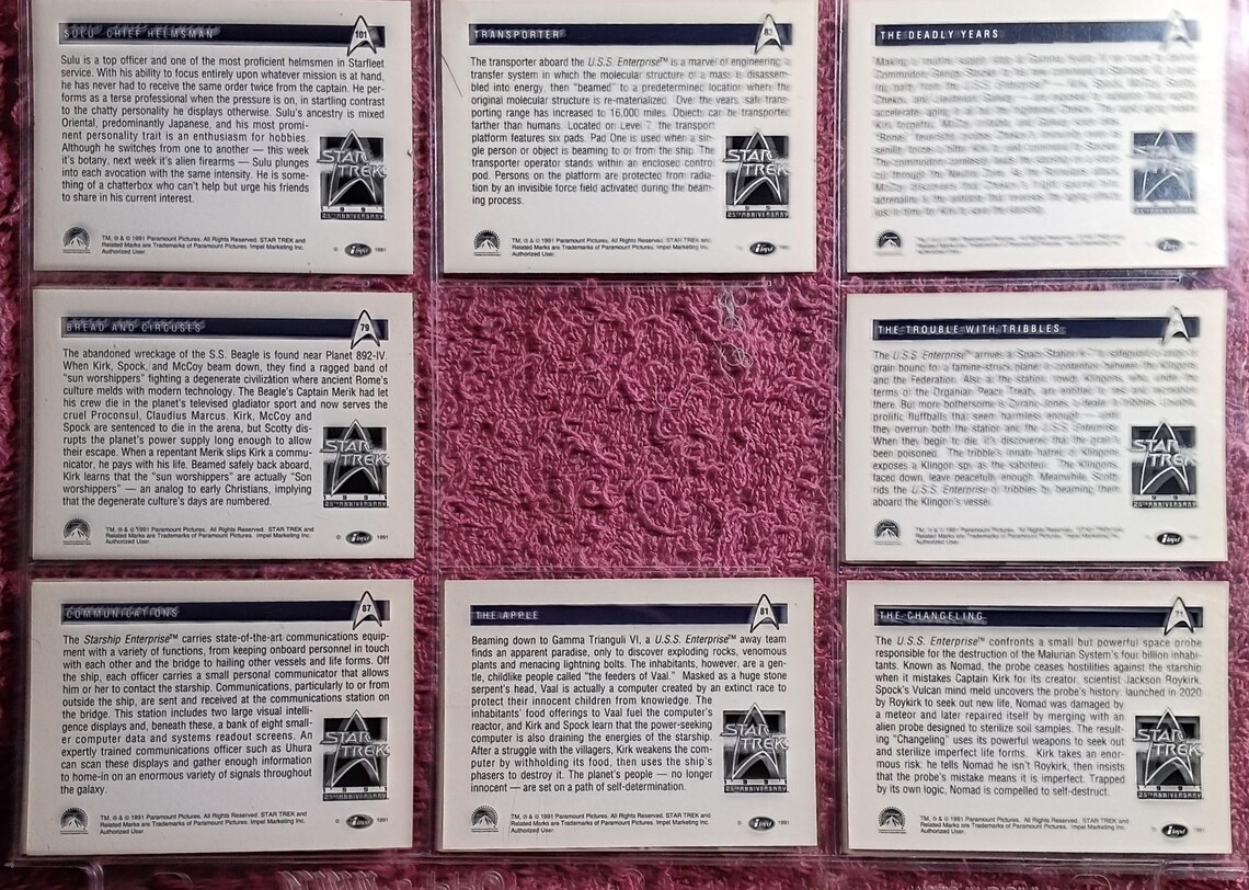 Star Trek 25th Anniversary Impel Cards Lot ST-C - Etsy