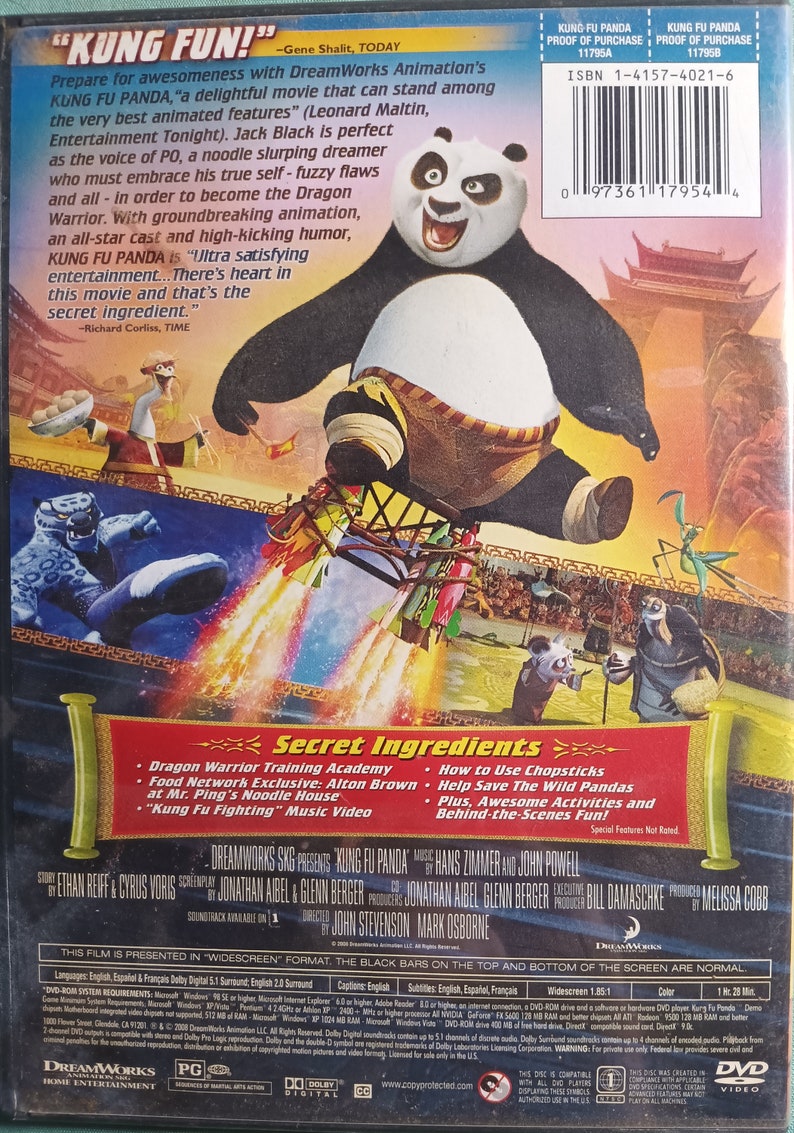 Kung Fu Panda 1 & 2 Dvds - Etsy