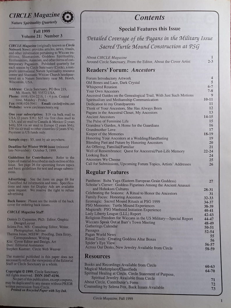 Circle Network News/circle Magazine 1999 Issues 72, 73, 74 - Etsy