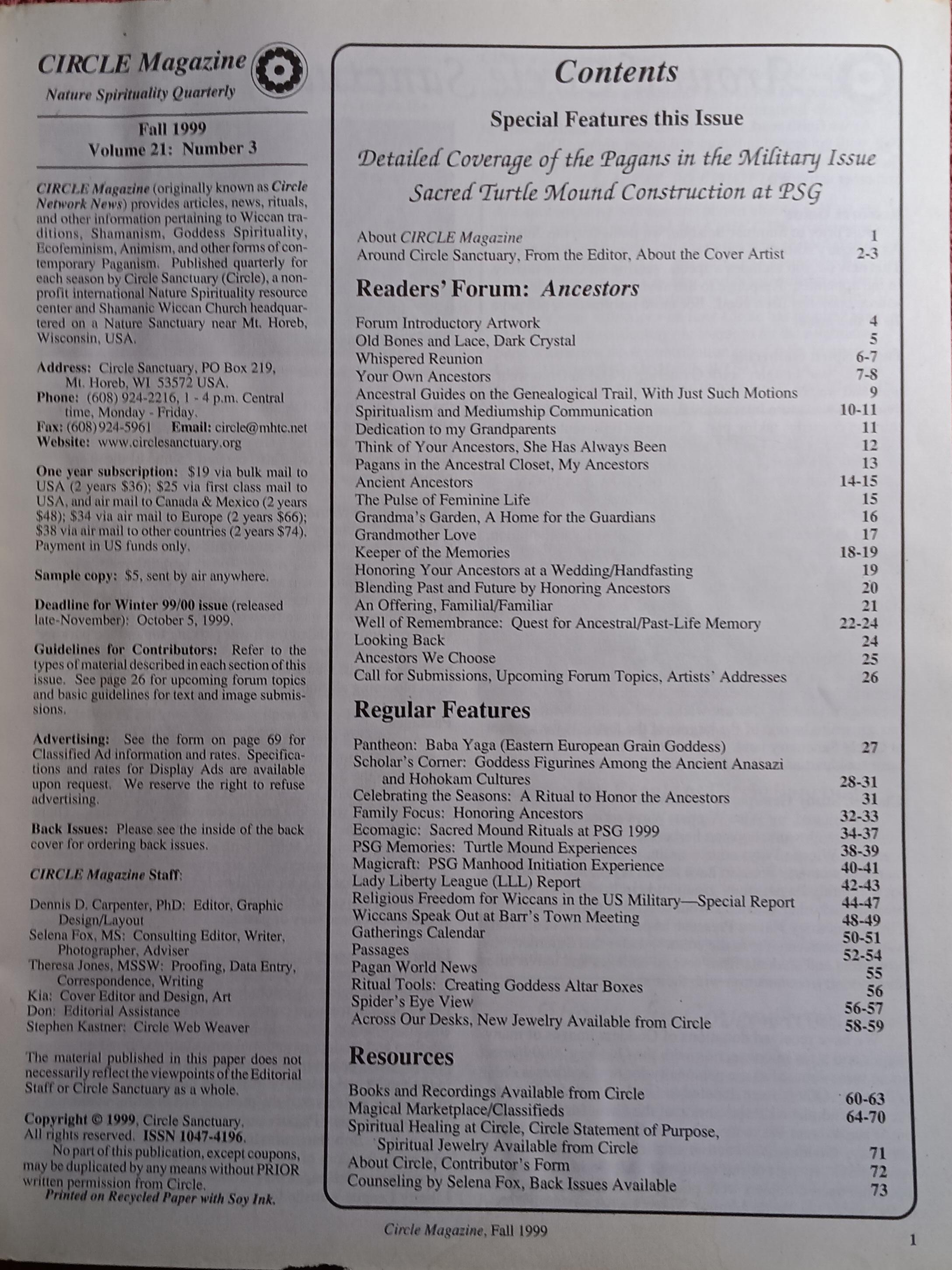 Circle Network News/circle Magazine 1999 Issues 72, 73, 74 - Etsy