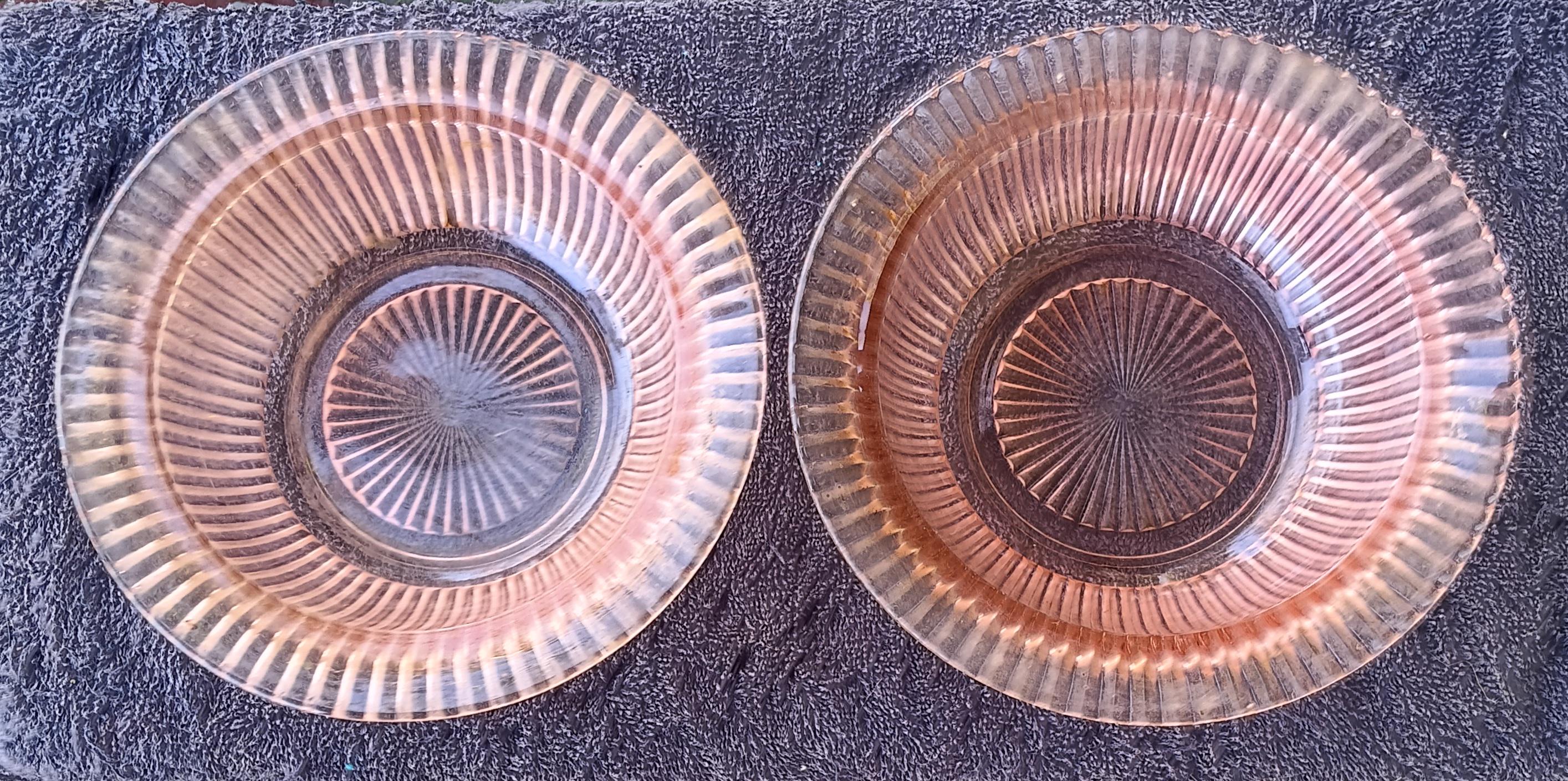 Clear Pink Glass Bowls - Etsy