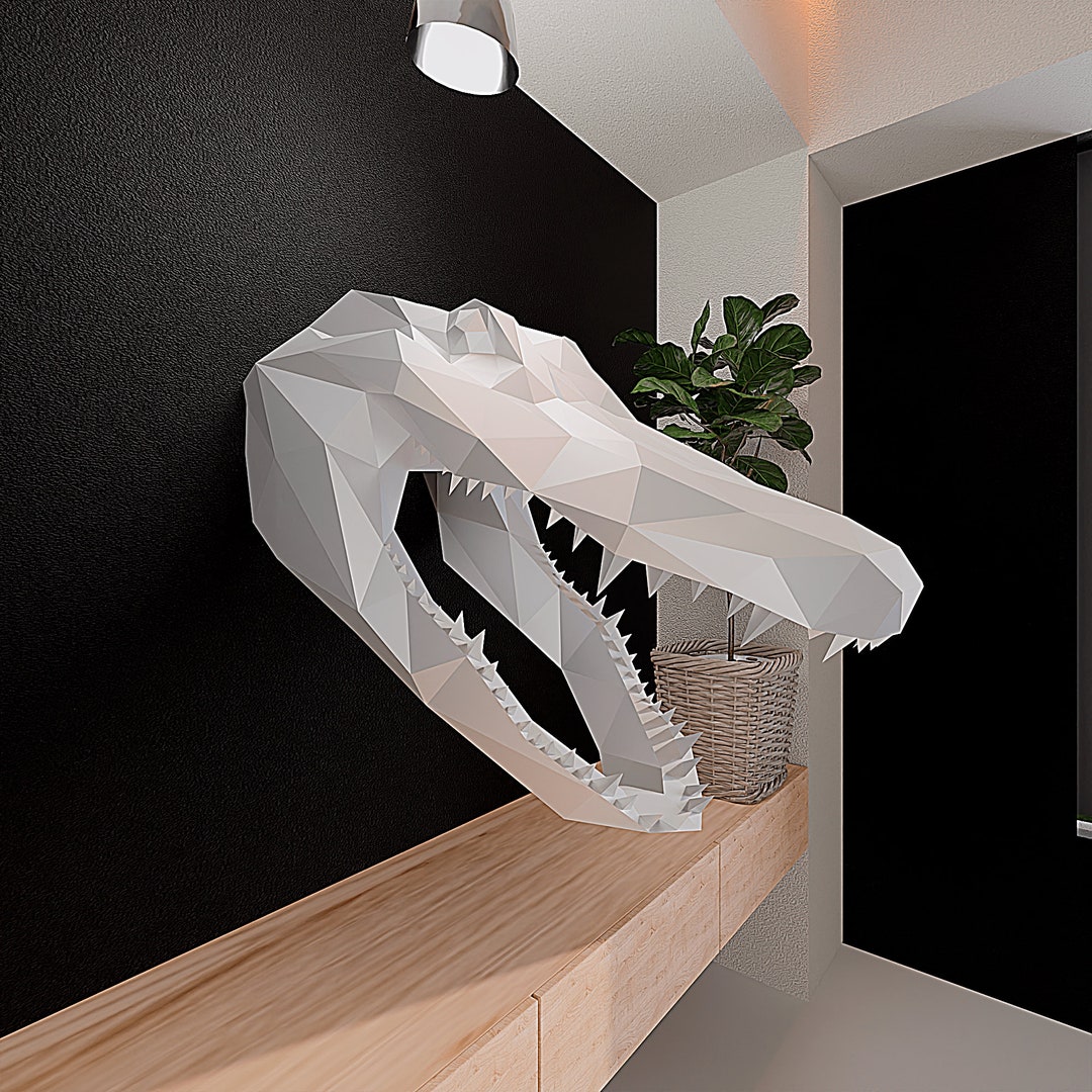 Aligator Papercraft/3d Model/animal Paper Head/paper Sculpture/paper ...