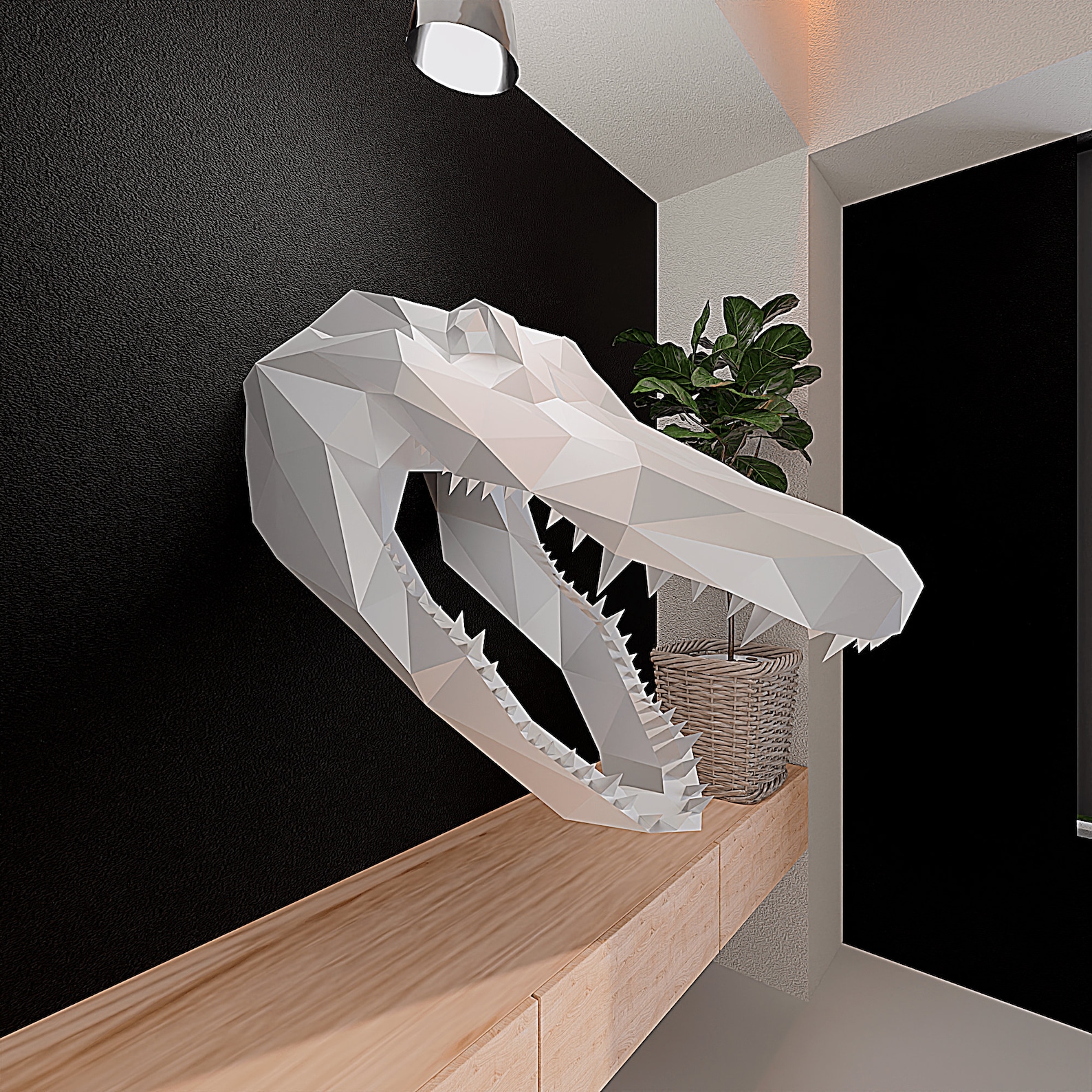 Aligator Papercraft/3d Model/animal Paper Head/paper Sculpture/paper ...