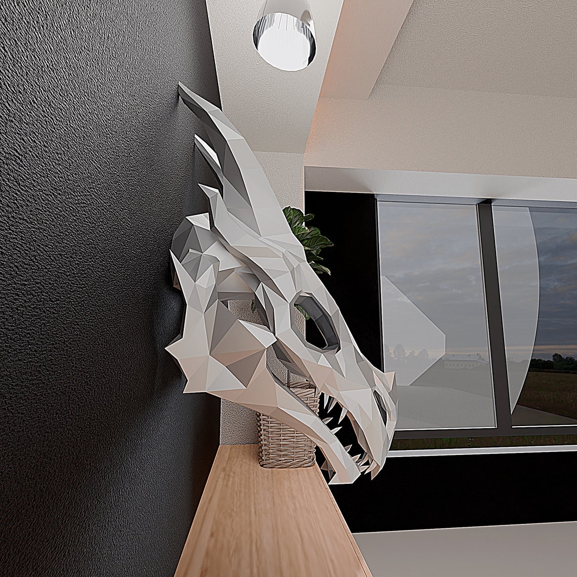 Dragon Skull Origami/printable DIY Pattern/paper Sculpture/paper ...
