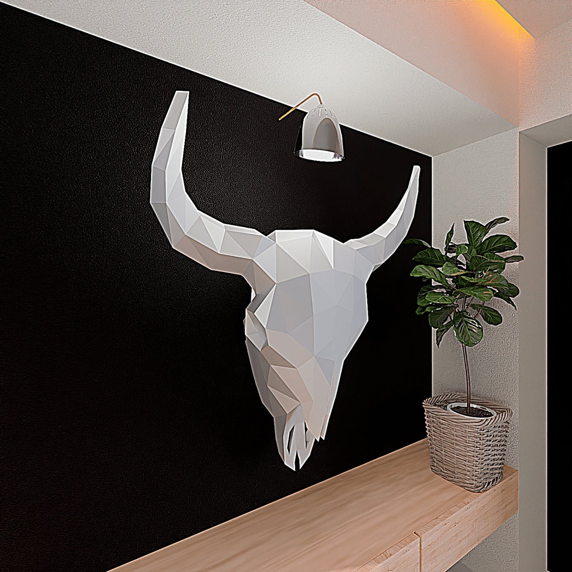 Bison Papercraft/animal Head/3d Origami/diy Papercraft/animal Decor/low ...