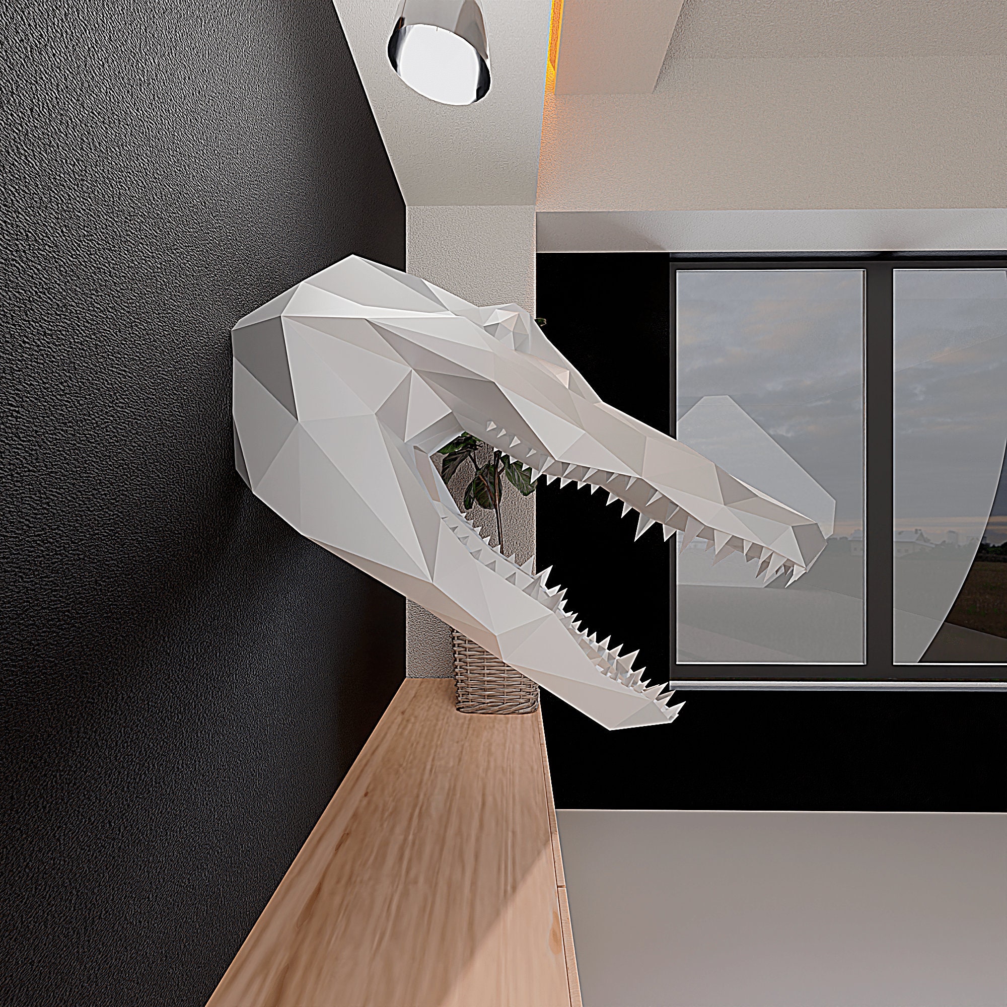 Aligator Papercraft/low Poly 3D Model/animal Paper Head/polygonal ...