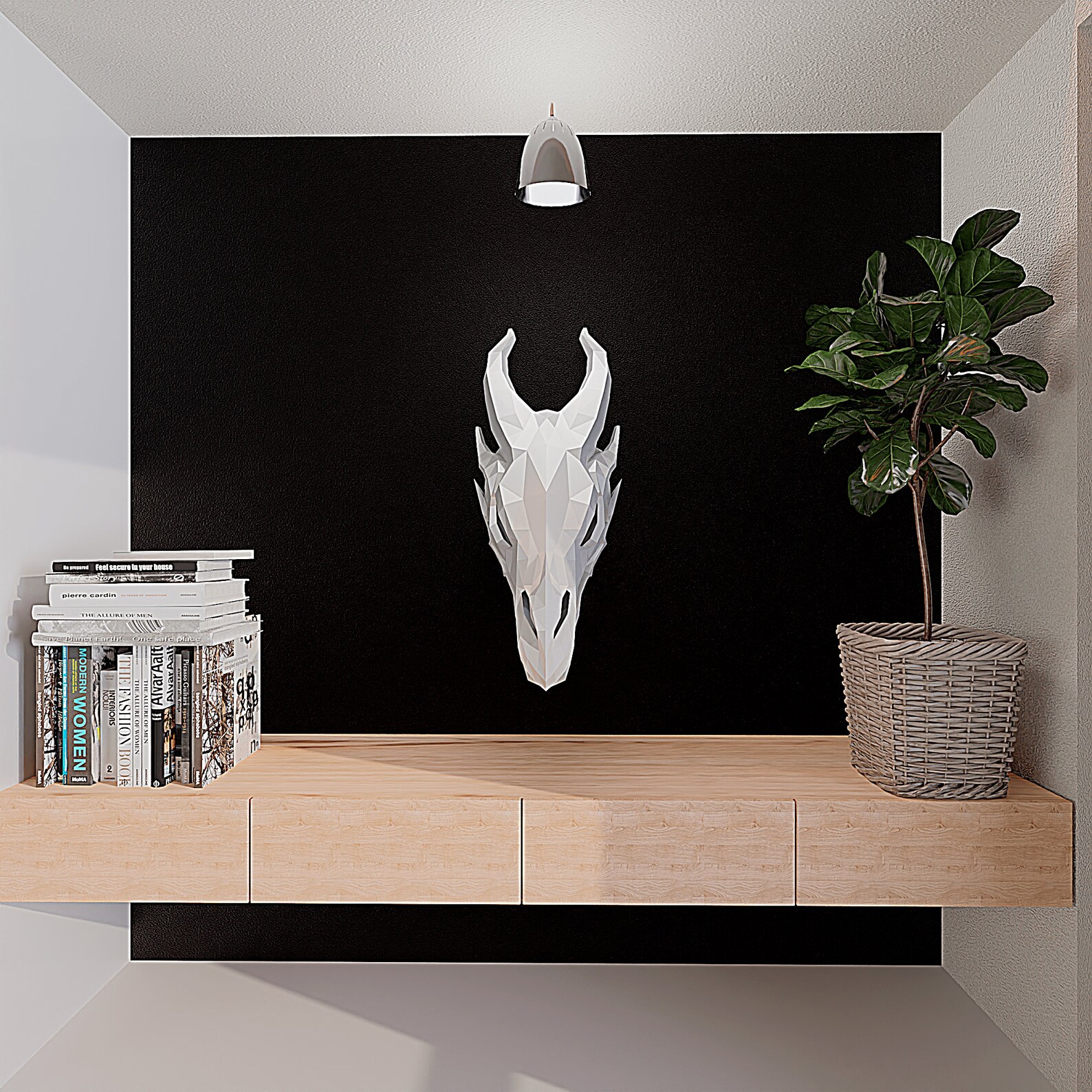 Dragon Skull Origami/printable DIY Pattern/paper Sculpture/polygonal ...