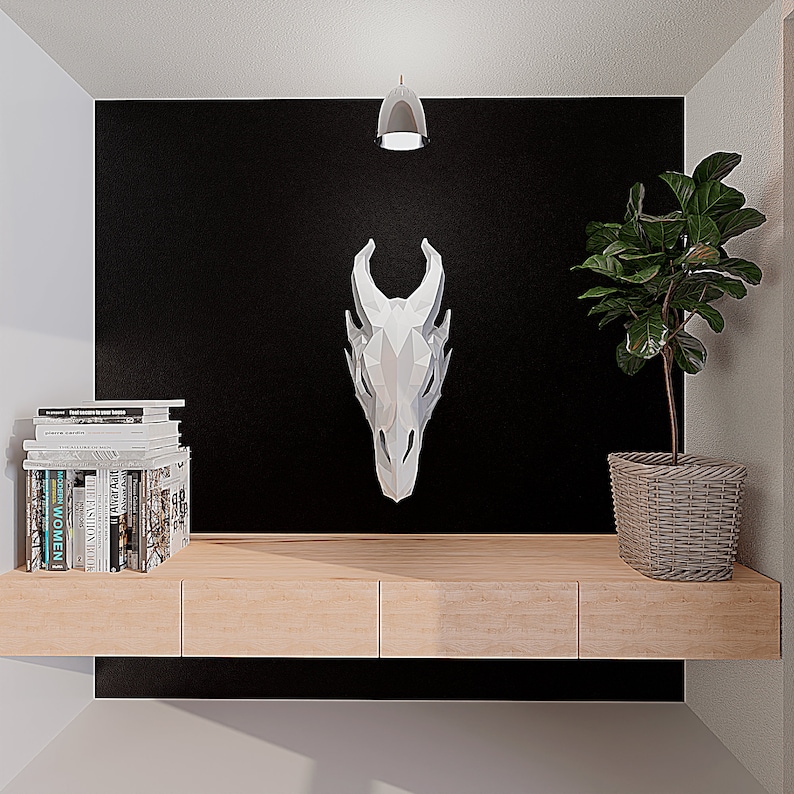 Dragon Skull Origami/printable DIY Pattern/paper Sculpture/polygonal ...