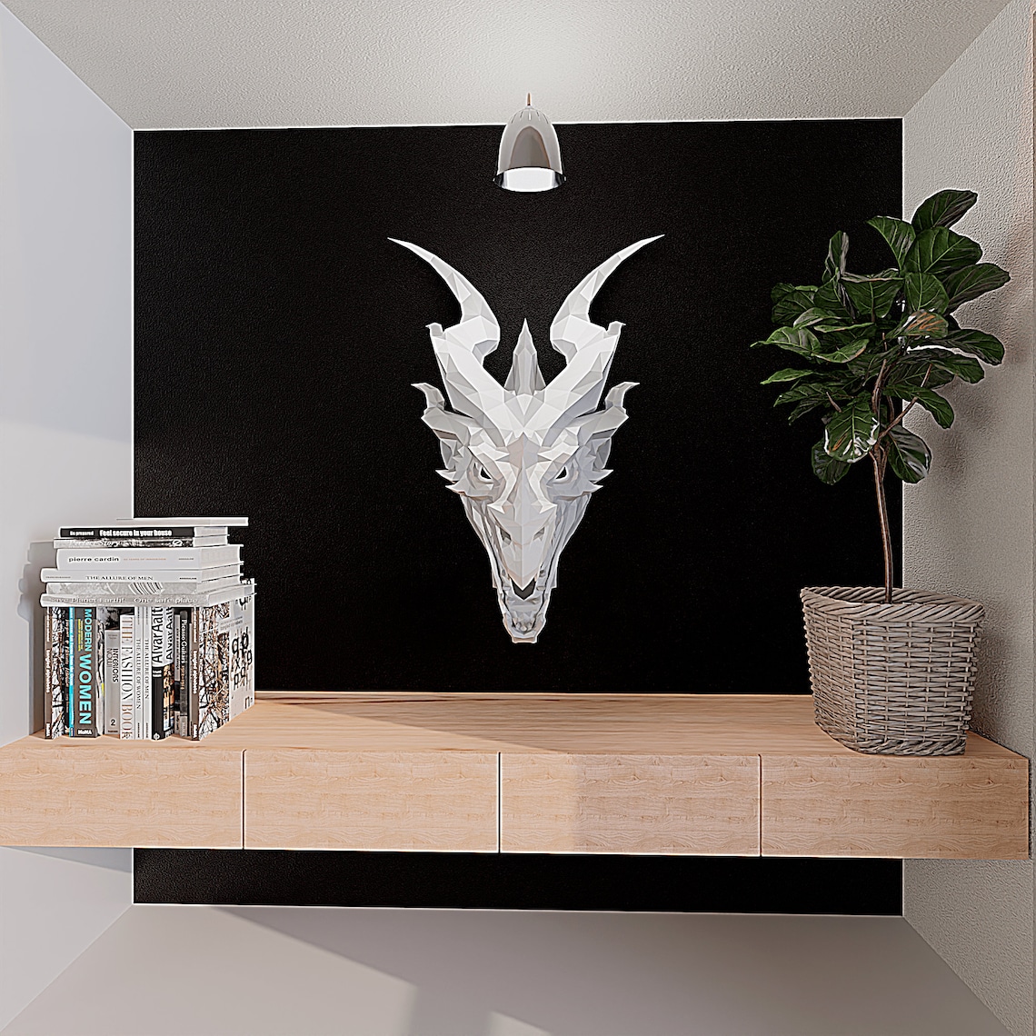 Alduin Papercraft/dragon Paper Head/3d Origami/dragon Sculpture ...