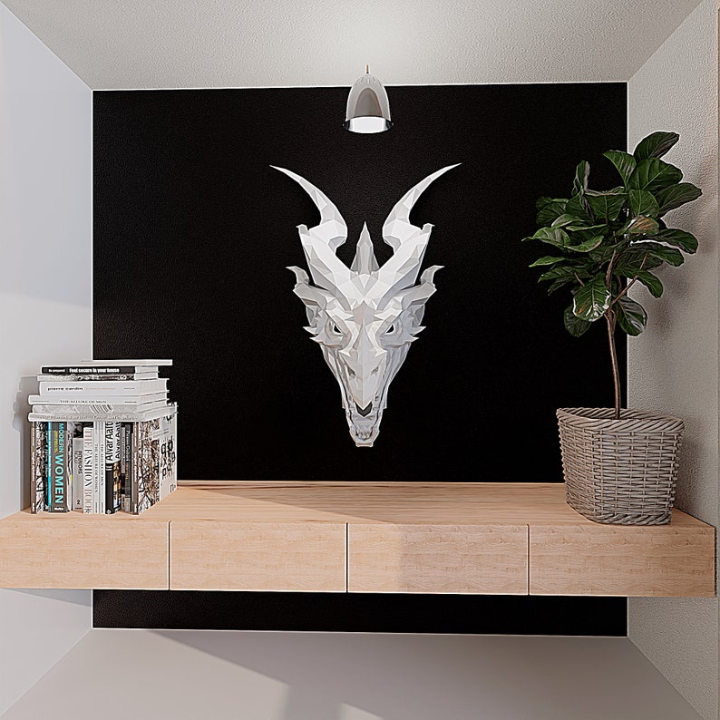 Alduin Papercraft/dragon Paper Head/3d Origami/dragon Sculpture ...