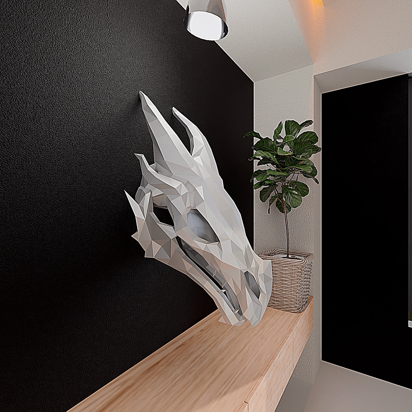 Dragon Skull Origami/printable DIY Pattern/paper Sculpture/polygonal ...