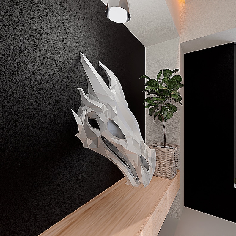 Dragon Skull Origami/printable DIY Pattern/paper Sculpture/paper ...