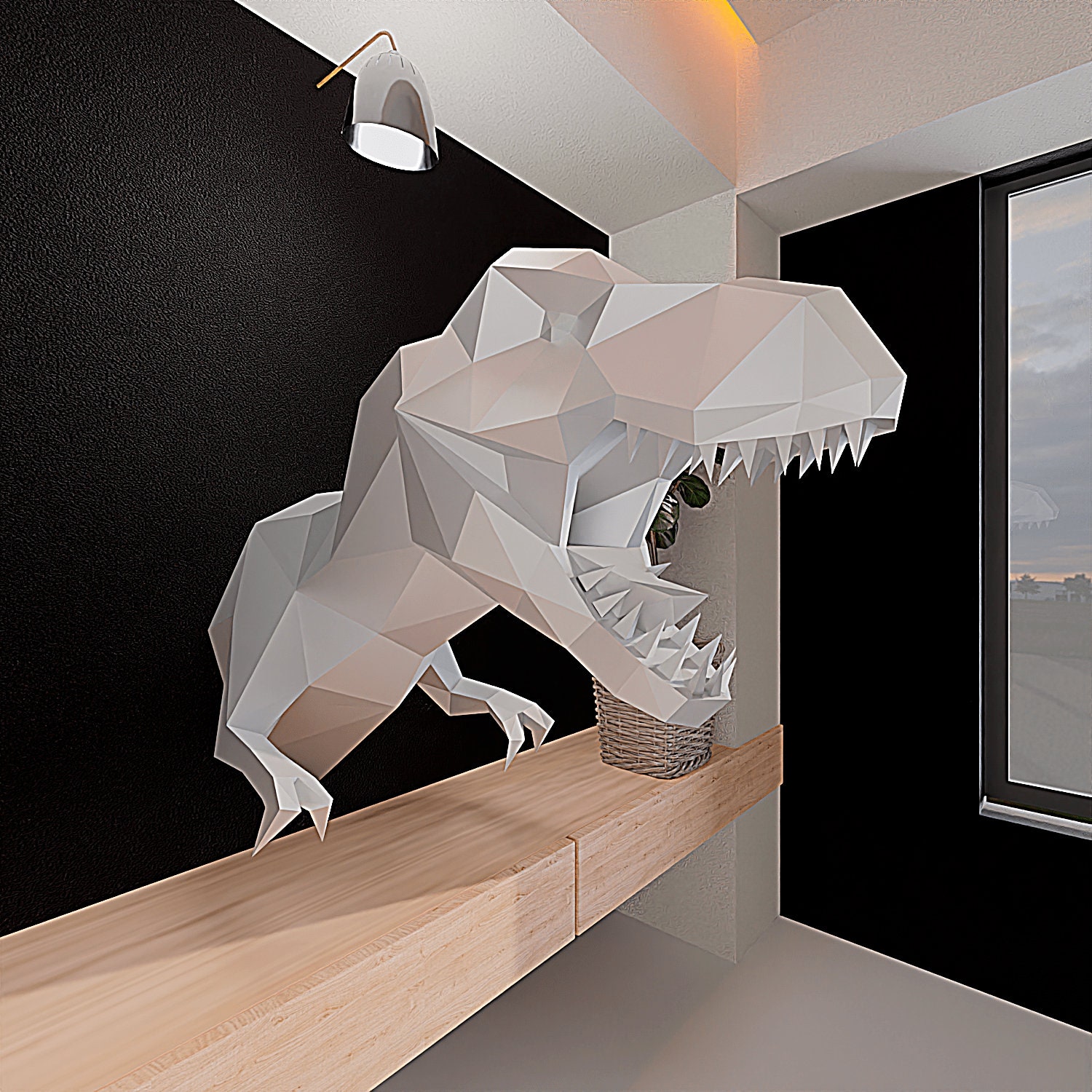 T-rex Papercraft/dinosaur Head/dinosaur Printable Pattern/3d Model ...