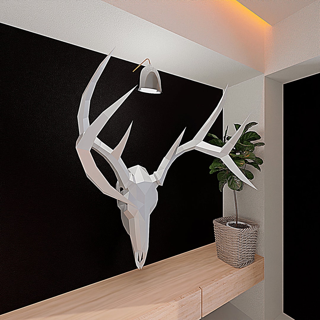 Deer Skull/papercarft/diy Origami/printable Pattern/3d Sculpture/animal ...
