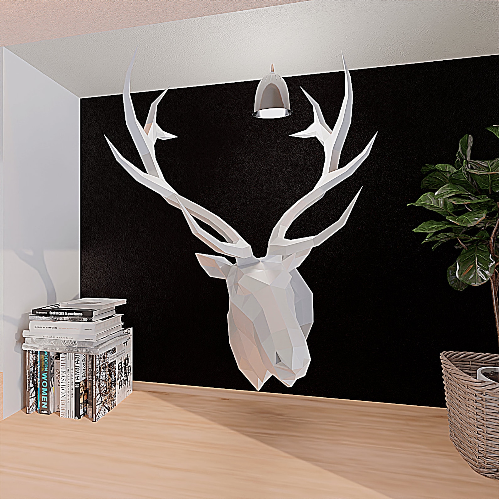 Elk Head Papercraft/printable 3d Model/animal Polygonal Sculpture/low ...