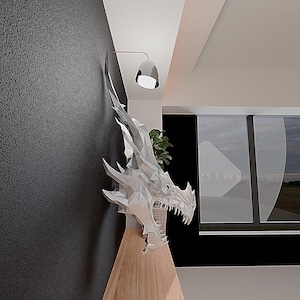 Alduin Papercraft/dragon Paper Head/3d Origami/dragon Sculpture ...