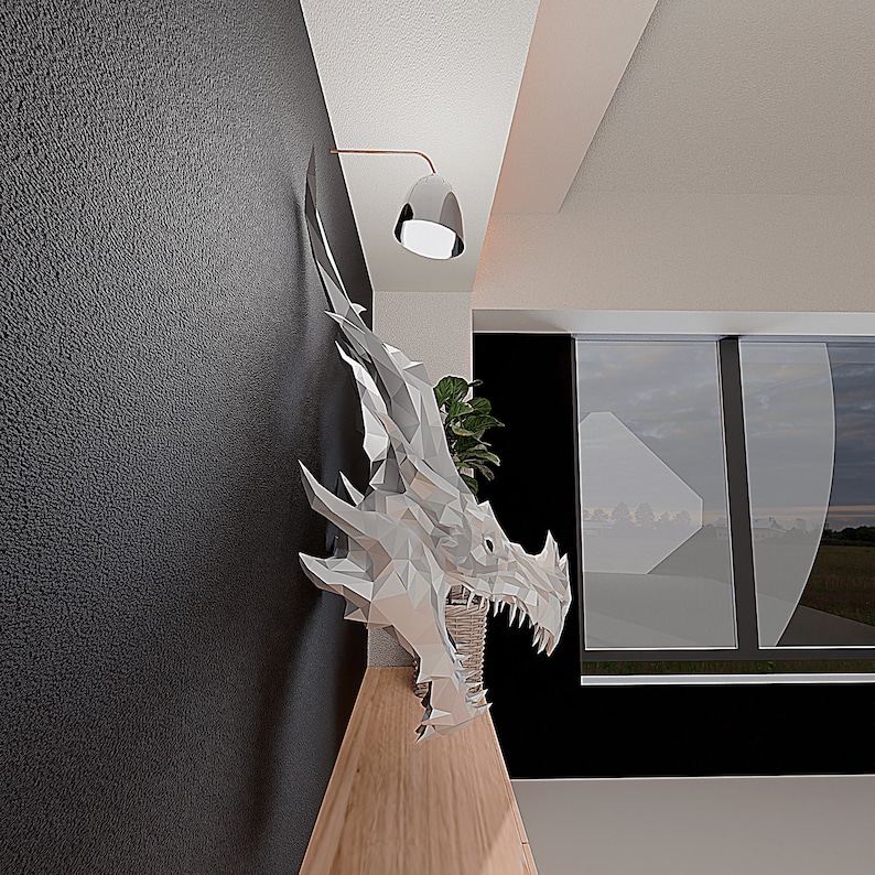 Alduin Papercraft/dragon Paper Head/3d Origami/dragon Sculpture ...