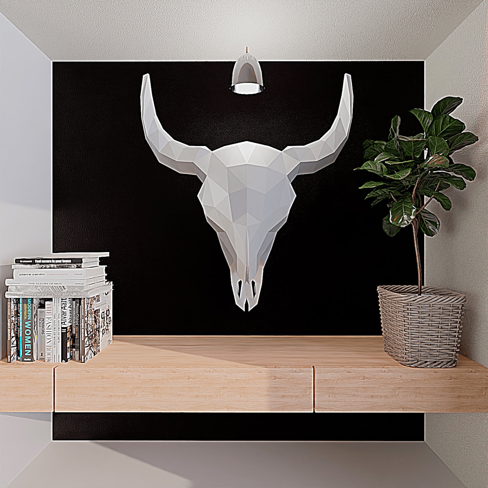 Bison Papercraft/animal Head/3d Origami/diy Papercraft/animal Decor/low ...