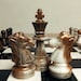 Marble White Gold Chess Set | Size of King 7cm (2.75 Inches) | Custom ...