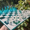 Resin Chess Set With Natural Flowers | Chess Pieces 2.75 Inches King ...