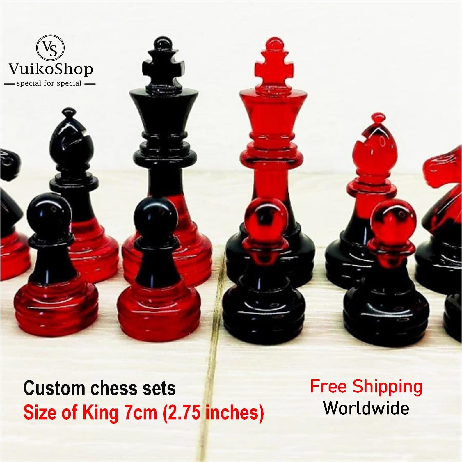 2.75 Inches Resin Chess Set With Board Custom Resin Chess - Etsy