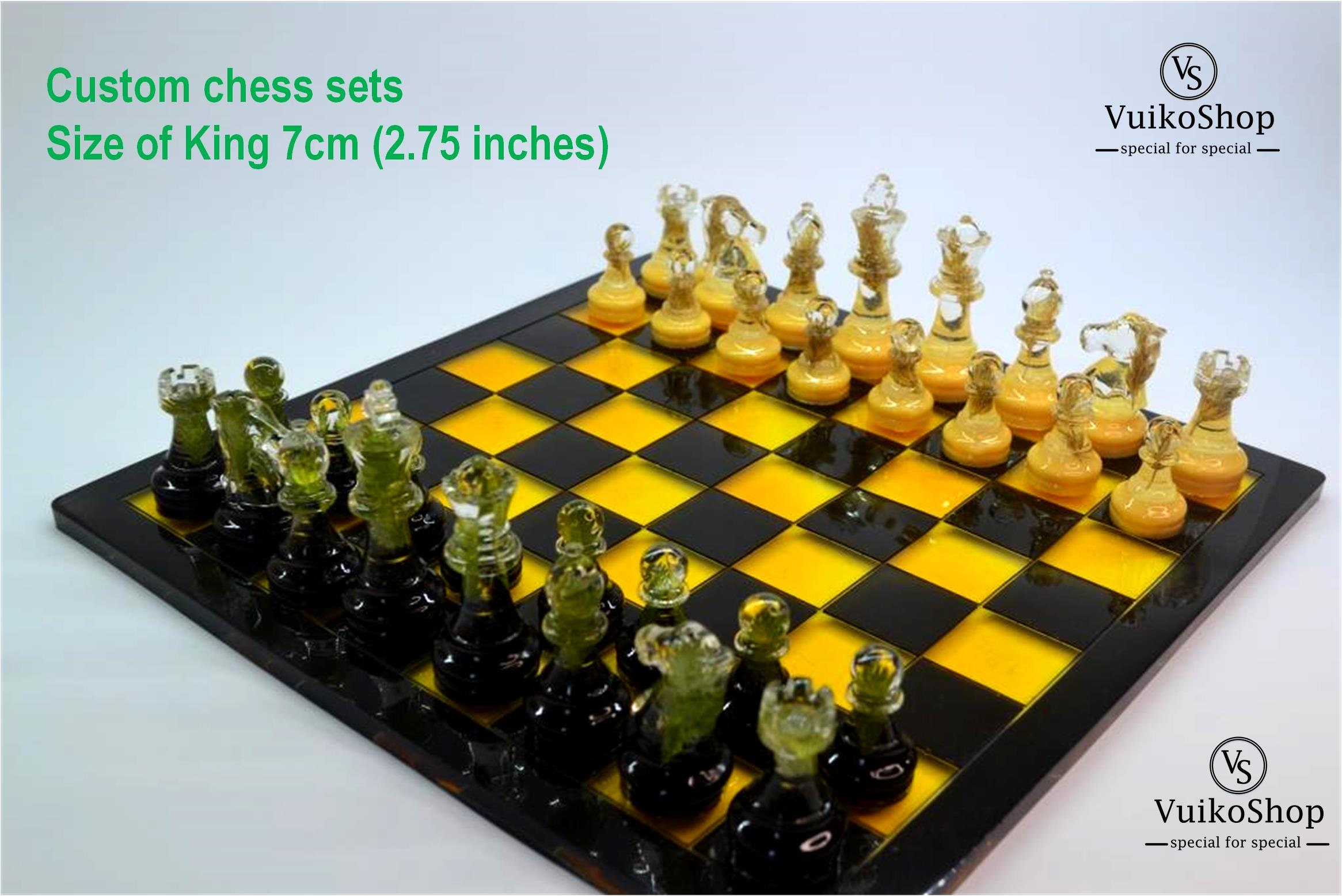 Epoxy Resin Chess Pieces Size of King 7cm 2.75 Inches - Etsy