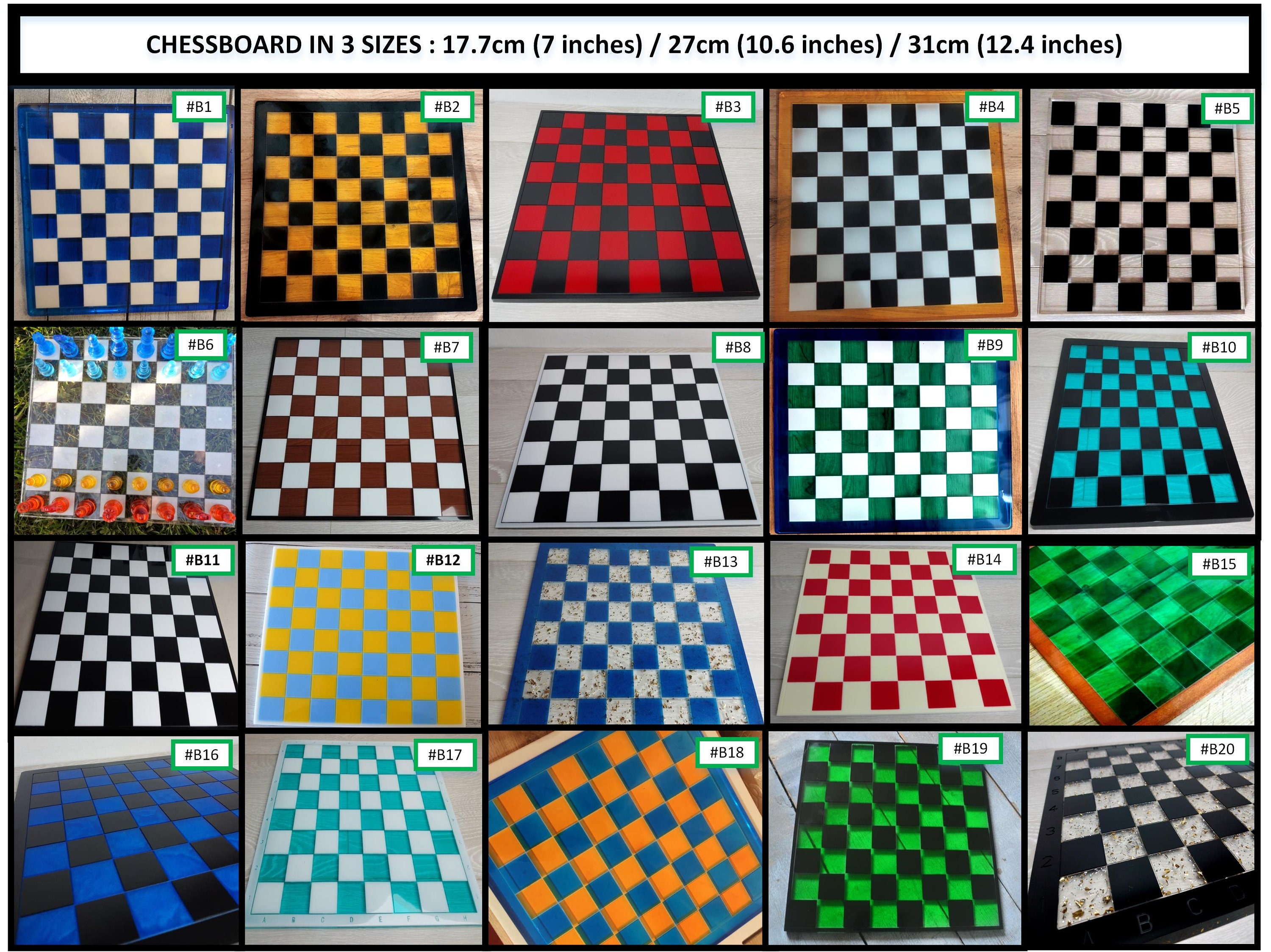 Made to Order Custom Chess Board in 2 Sizes 10.6 Inches and 12.4 Inches ...