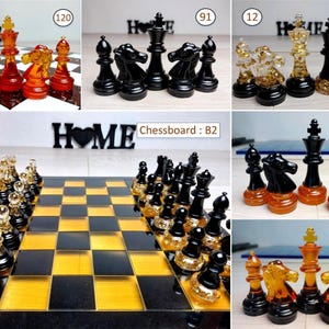 Black Red Chess Set With Chess Board | Custom Chess 2.75 Inch (7 Cm ...