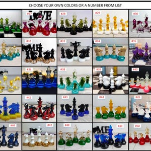 Resin Chess Set With Board | Size of King 7cm (2.75 Inches) | Red and ...