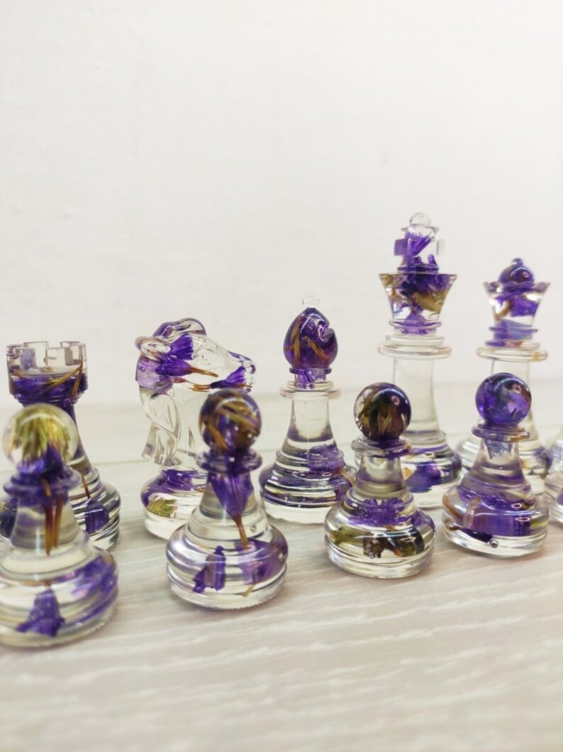 Epoxy Resin Chess Set Size of King 7cm 2.75 Inches Chess Sets With ...