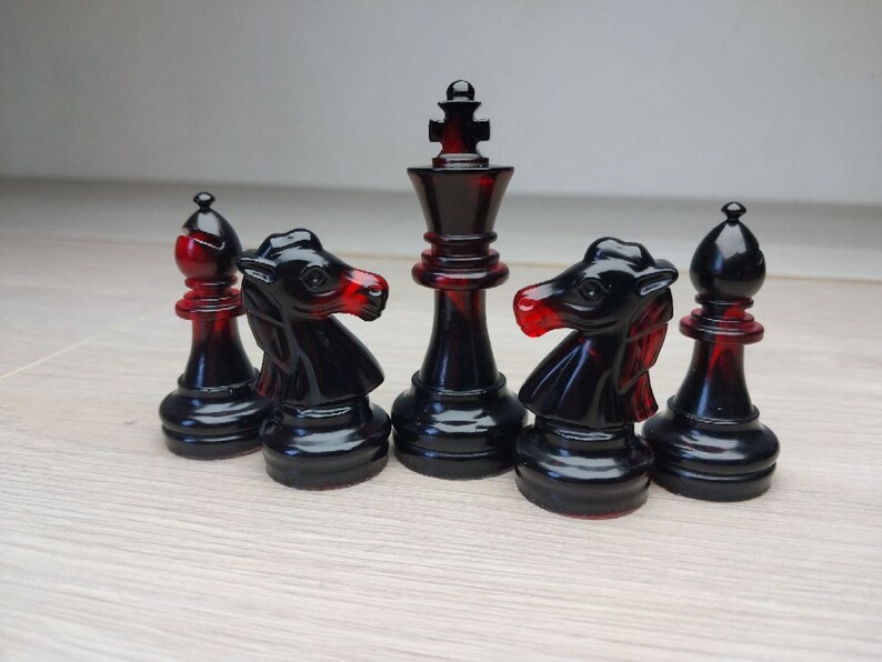 Dark Resin Figures Gothic Chess Sets With Chessboard Size of King 7cm 2 ...