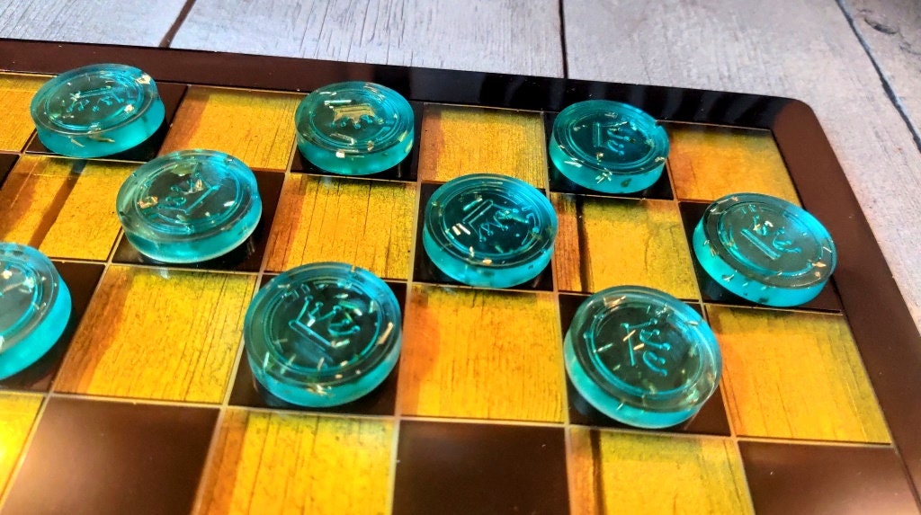 Resin Chess and Checkers Set Checkers Pieces Checkers Game - Etsy