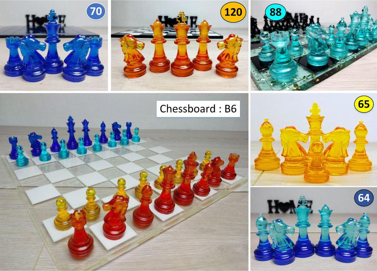 Custom Colors Chess Set With Chess Board or Without | Size of King 7cm ...