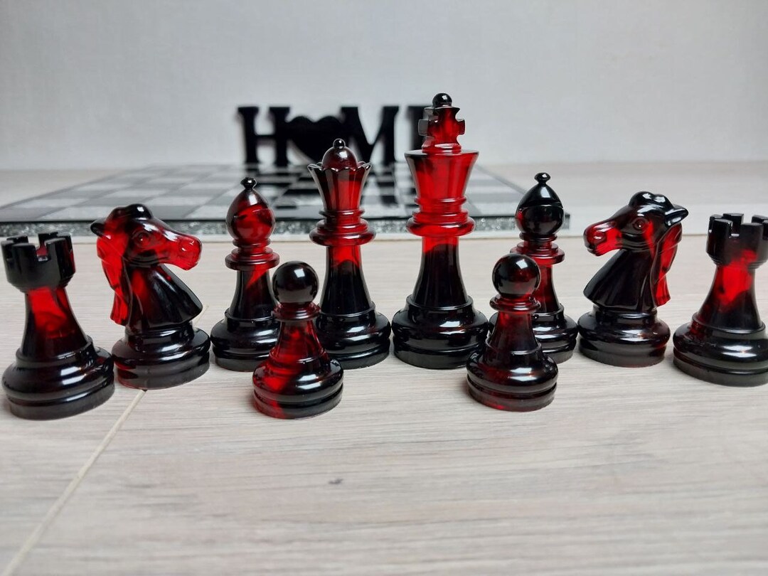 Epoxy Resin Chess Sets Set With Chessboard or Chess Pieces Only Custom ...
