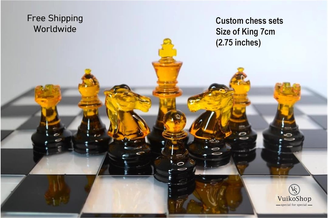 Modern Chess Set With Chessboard | Size of King 7cm (2.75 Inches ...