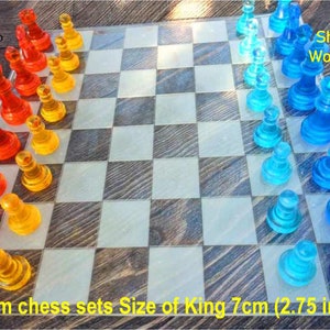 Custom Colors Chess Set With Chess Board or Without | Size of King 7cm ...