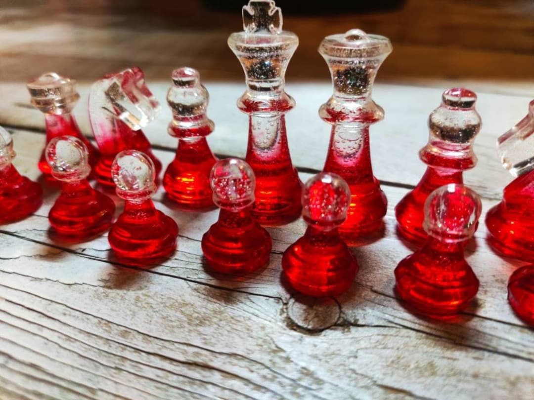 Custom Resin Chess Set With Board | Size of King 7cm (2.75 Inches ...
