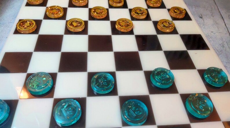 Resin Chess and Checkers Set Checkers Pieces Checkers Game for Kids ...