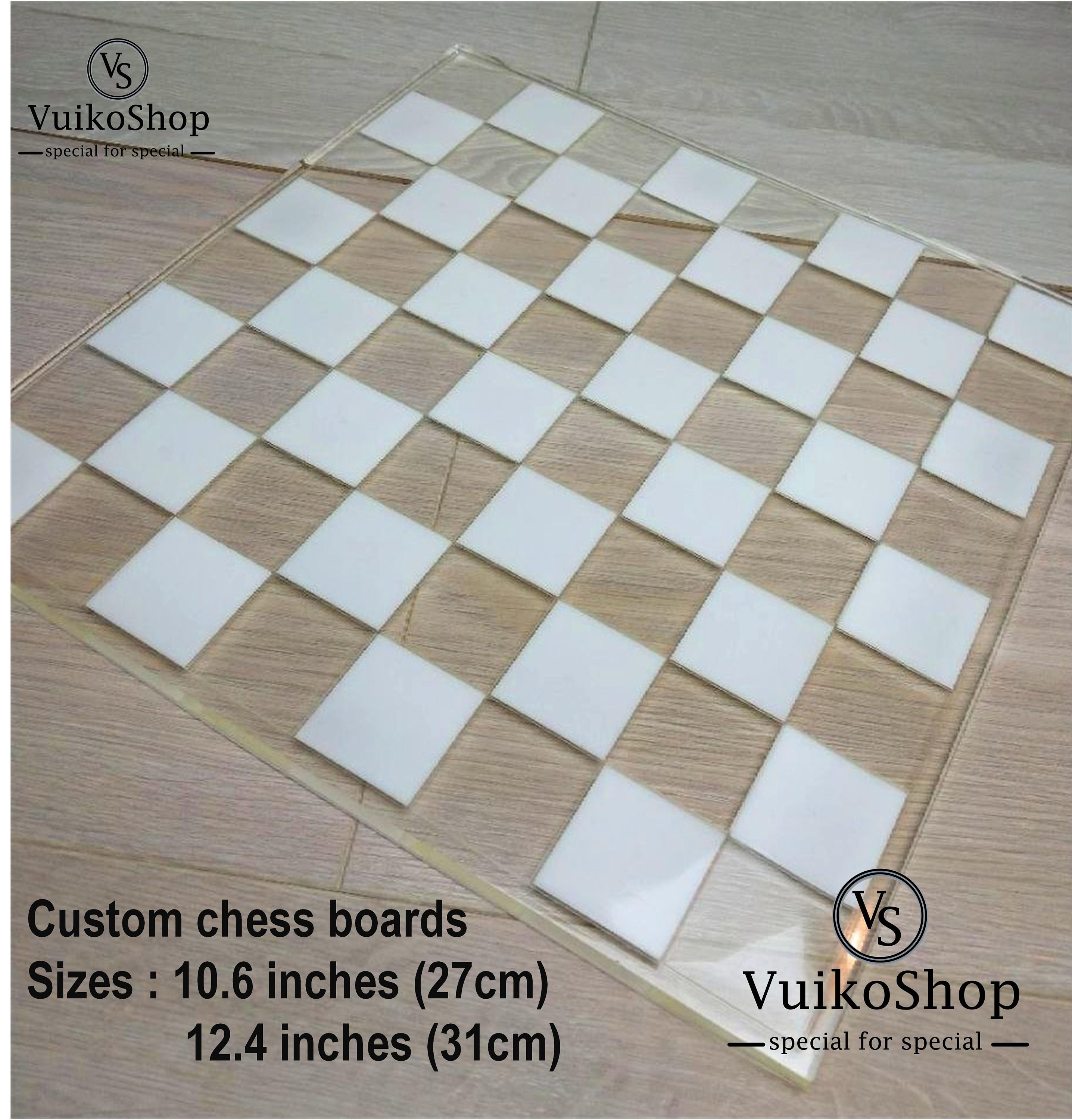 Custom Epoxy Resin Chessboard in 2 Sizes 10.6 Inches and 12.4 Inches - Etsy