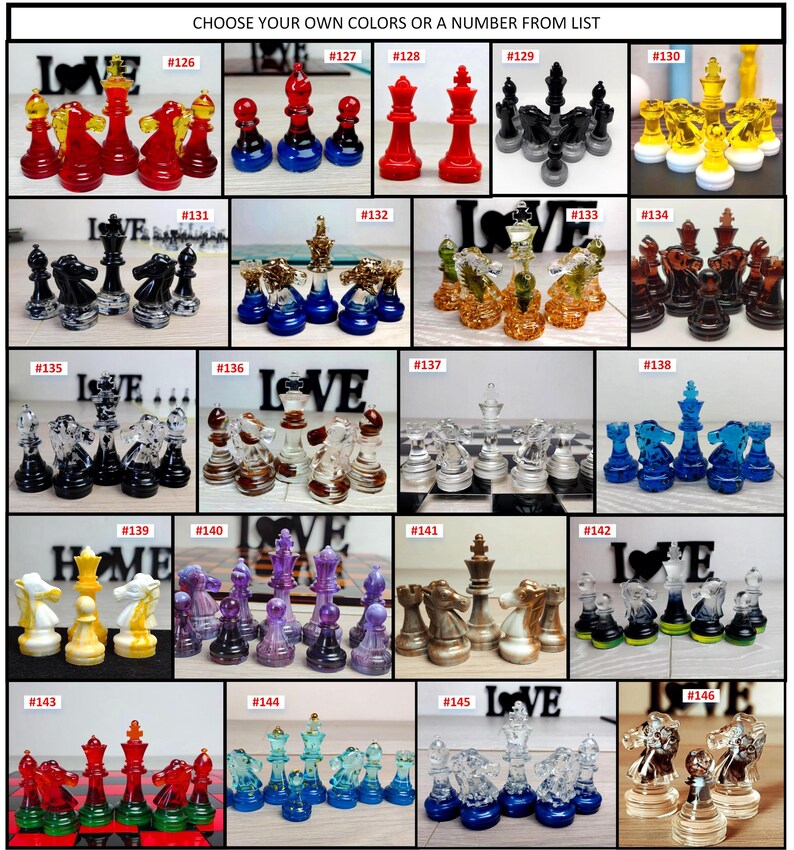 Golden Flakes Chess Pieces | Custom Chess Sets With Chessboard | Size ...