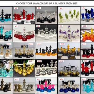 Custom Colors Chess Set With Chess Board or Without | Size of King 7cm ...