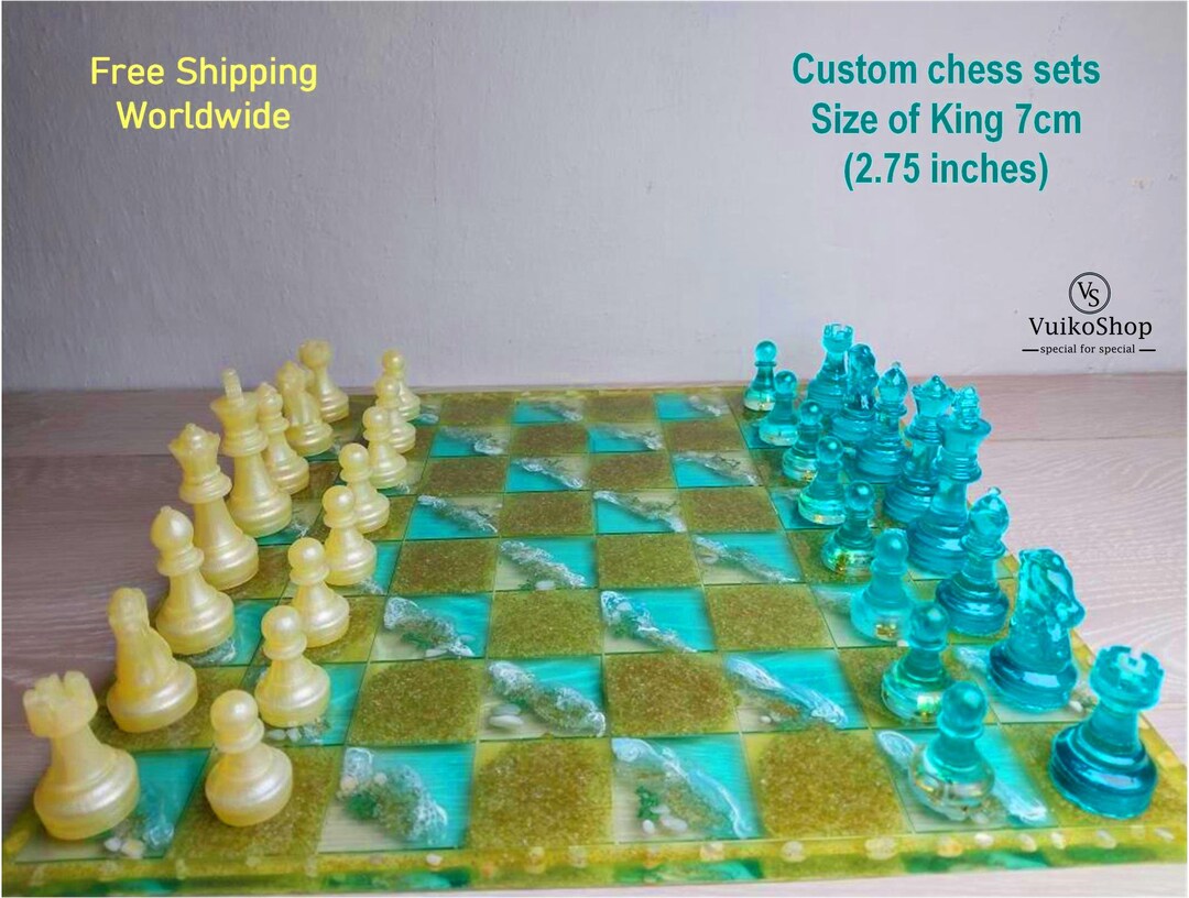 Chess Set Beautiful | Size of King 7cm (2.75 Inches) | Custom Resin ...