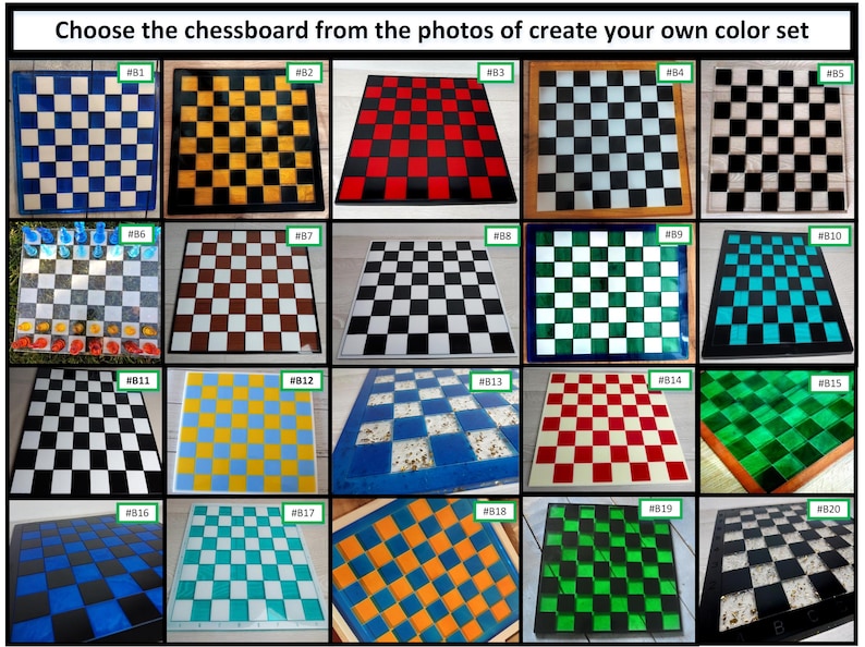 Epoxy Resin Chess Set | Custom Color Chess Pieces (king 7cm) - Etsy