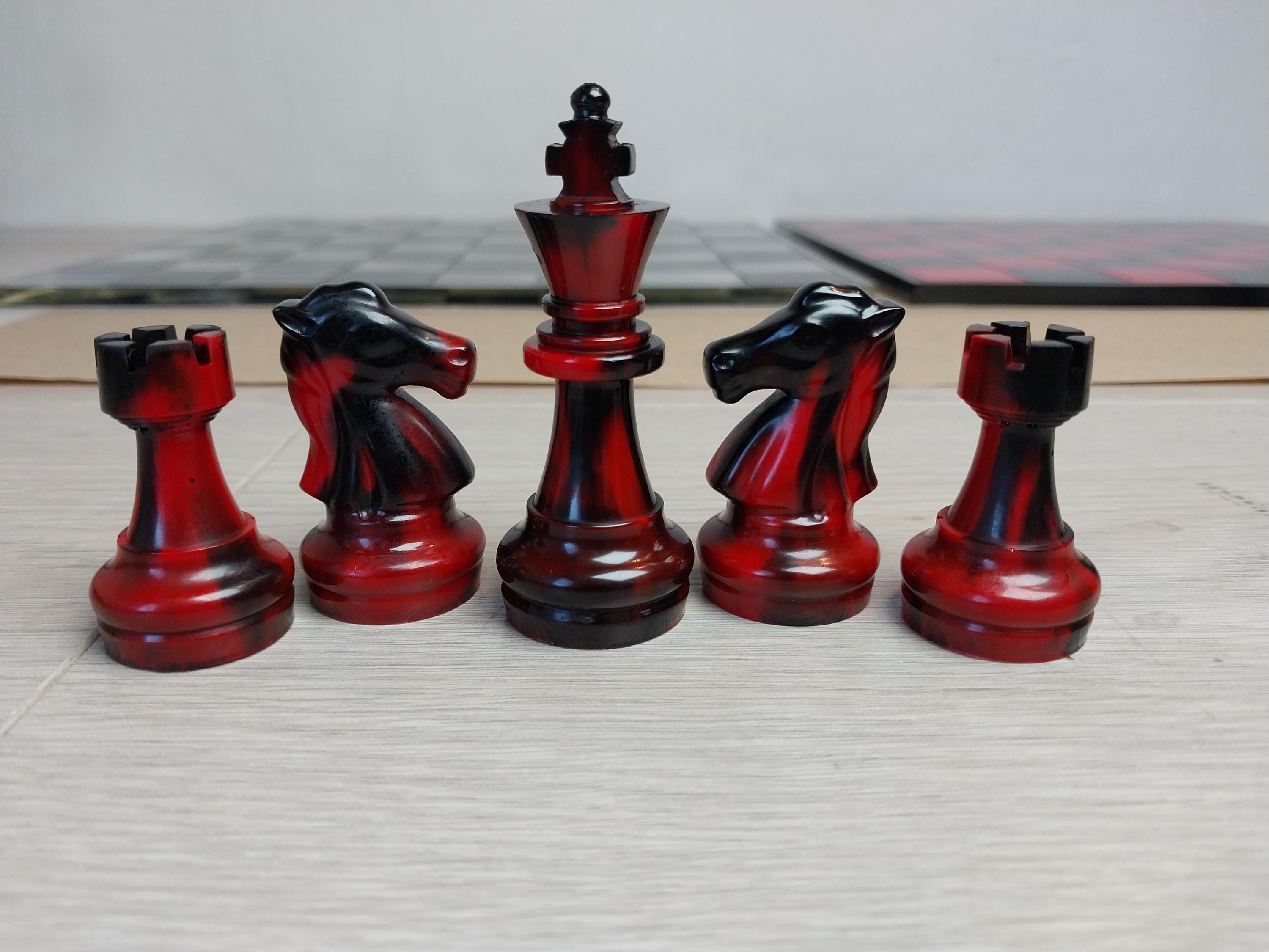 Custom Chess Pieces | Chess Set Marble Style | Modern Chess Figures ...