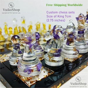 Custom Chess Sets With Chessboard | Size of King 7cm (2.75 Inches ...