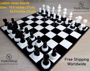 Custom Chess Sets With Chess Board 2 Chessboard Sizes - Etsy
